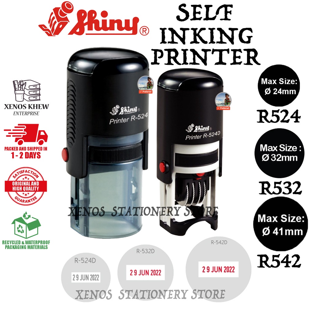 SHINY R524 R532 R542 SELK-INKING PRINTER / SHINY R524D R532D R542D SELF-INKING PRINTER (READY ...
