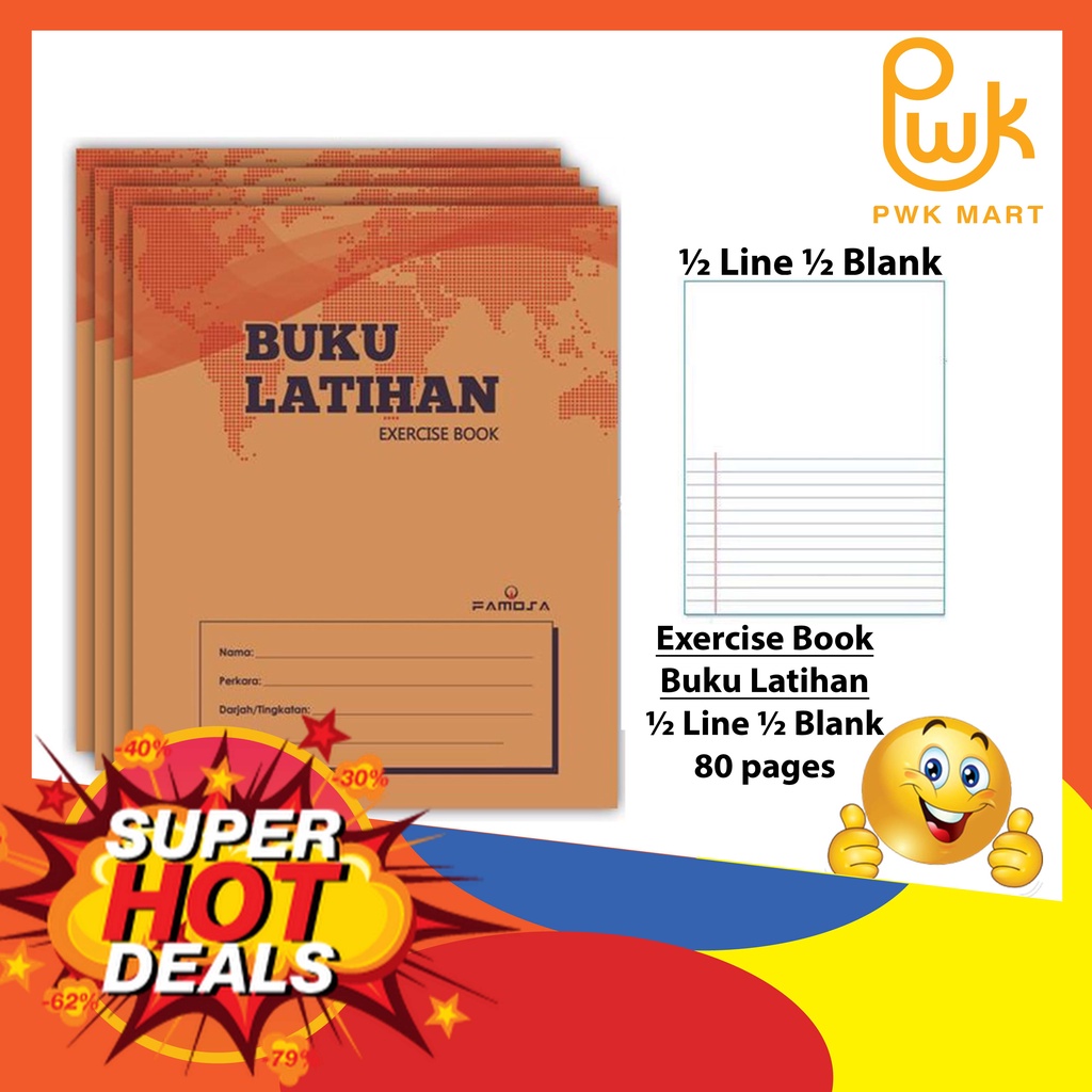 F5 EXERCISE BOOK 10 books / BUKU LATIHAN 10 buku / 80 /100 / 120 / 200 ...
