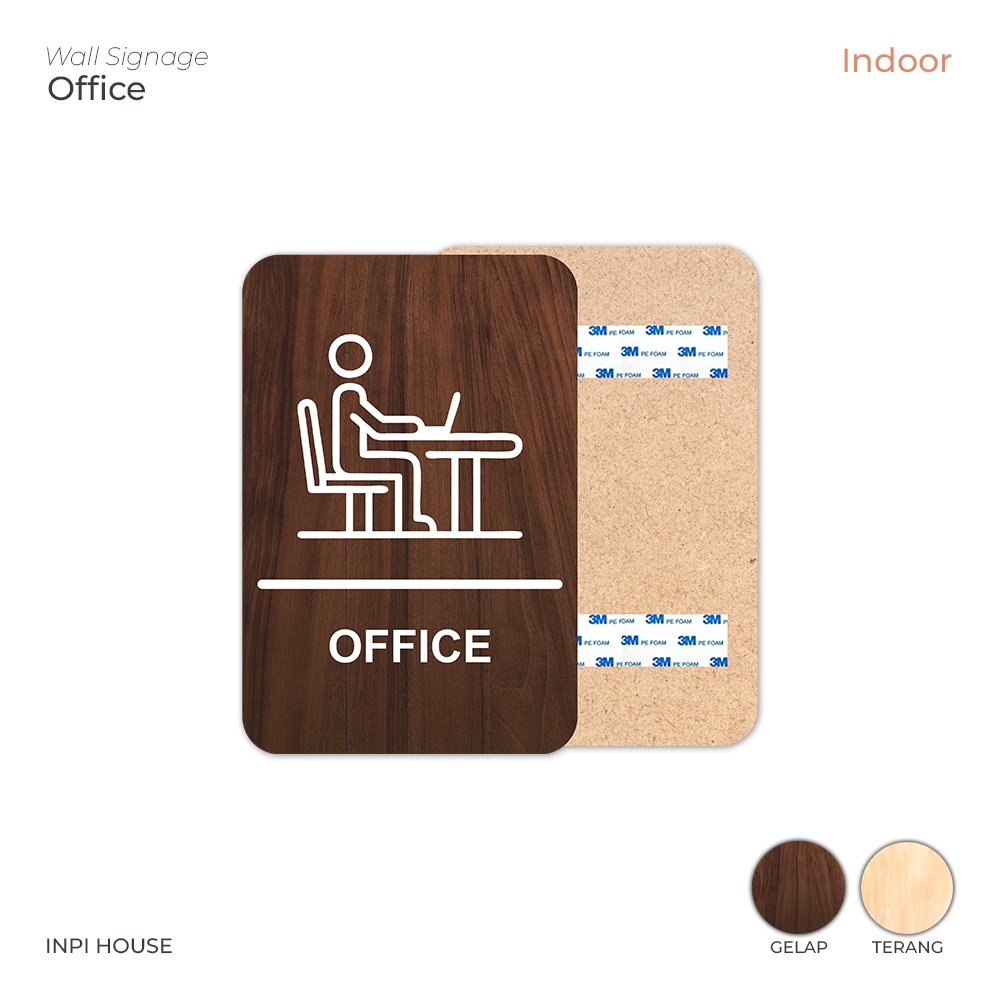 Office - logo sign - Room Marker - Minimalist Decoration - Brown ...