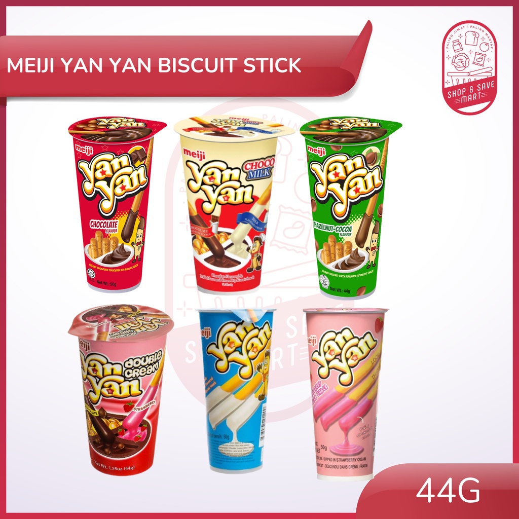 Meiji Yan Yan Biscuit Stick - 44g (Flavor: Chocolate / Strawberry / Vanilla / Hazelnut / Double ...