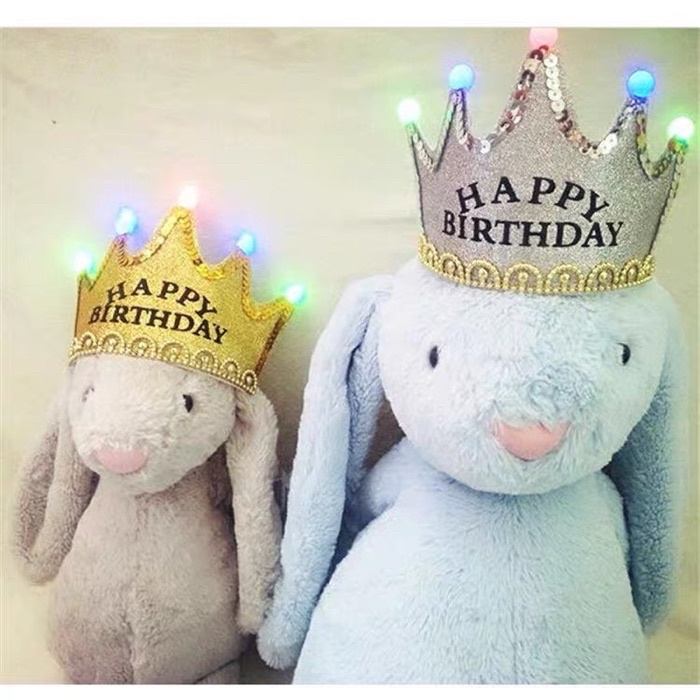 LED LIGHT Happy Birthday Party Hat Crown Princess King Headband Hari ...
