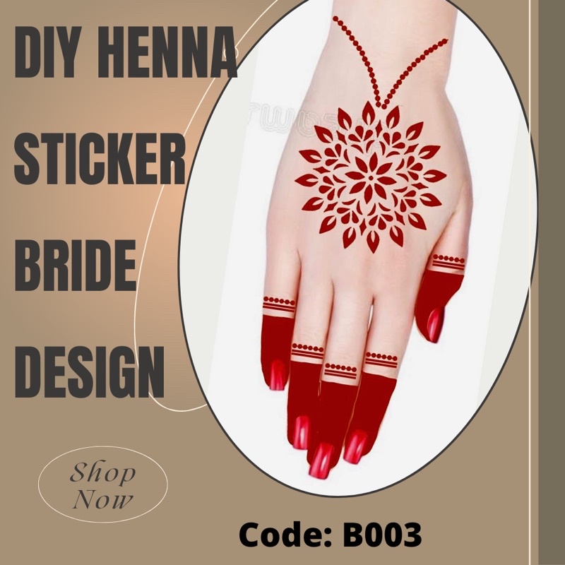 STICKER INAI TANGAN MURAH /STICKER HENNA FOR BRIDE - STICKER INAI MUDAH ...