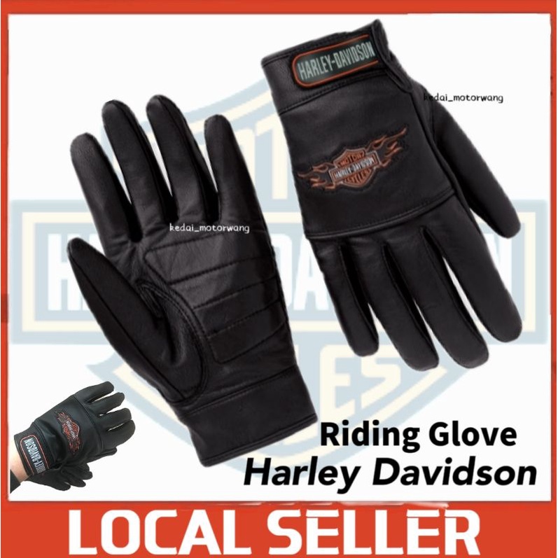 Harley full leather Glove Riding motor wear | Shopee Malaysia