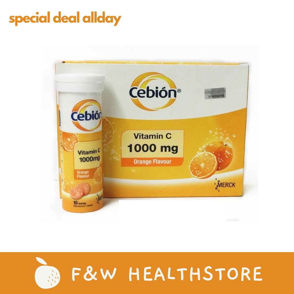 CEBION Vitamin C Effervescent Tablet 1000mg Orange Flavour | Shopee ...