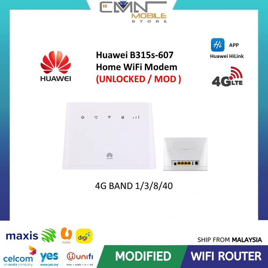 Huawei Home WiFi Router Modem B315s-607 [ MOD ] [ Unlocked ] | Shopee ...