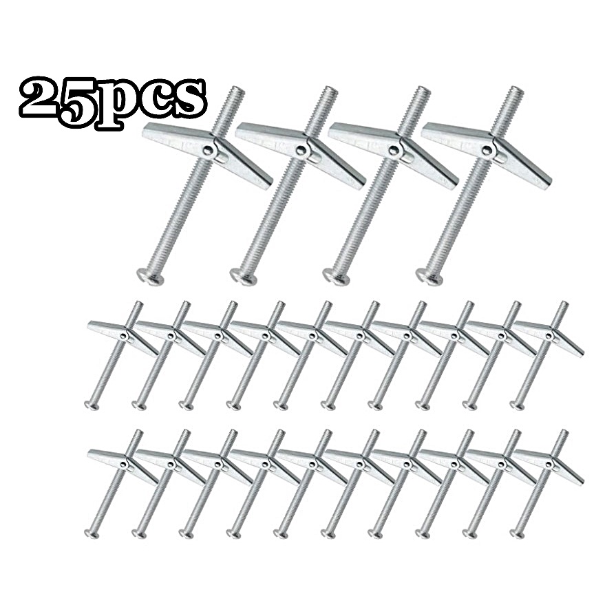 25pcs Skru Sauh Klip Butterfly Wall Plug Partition Spring Toggle Wall ...