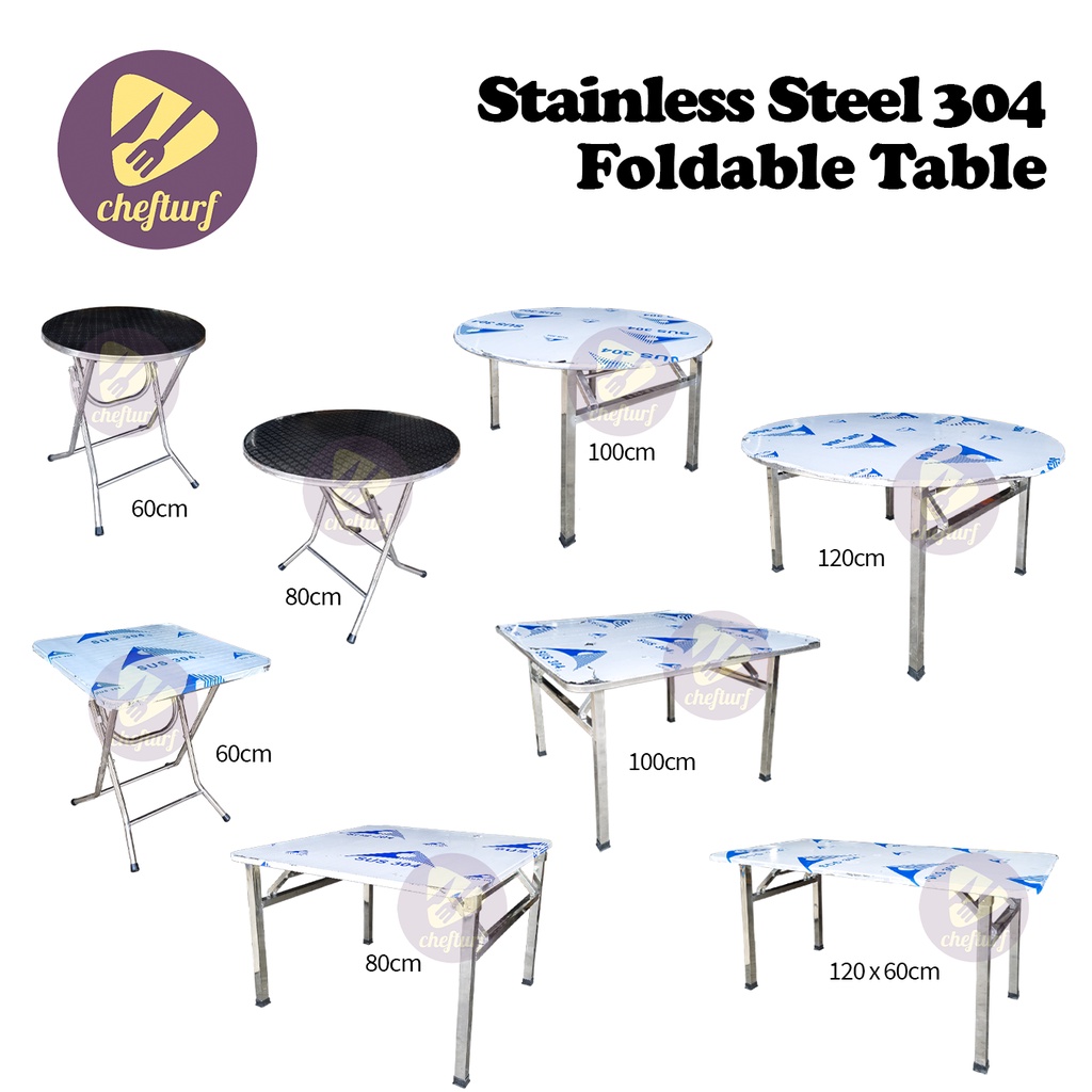 CHEFTURF KITCHEN - STAINLESS STEEL FOLDABLE TABLES | Shopee Malaysia