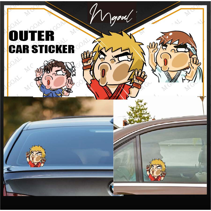 【Street Fighter】FUNNY CAR STICKER WINDOW OUTER PASTE BOaDY ART STICKER ...