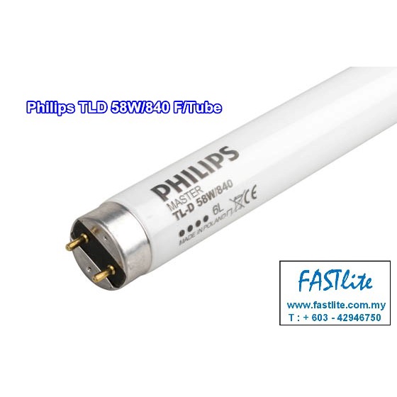 Philips Master TL-D 58W/840 Warna Putih Super 80 Tiub Fluo (Buatan ...