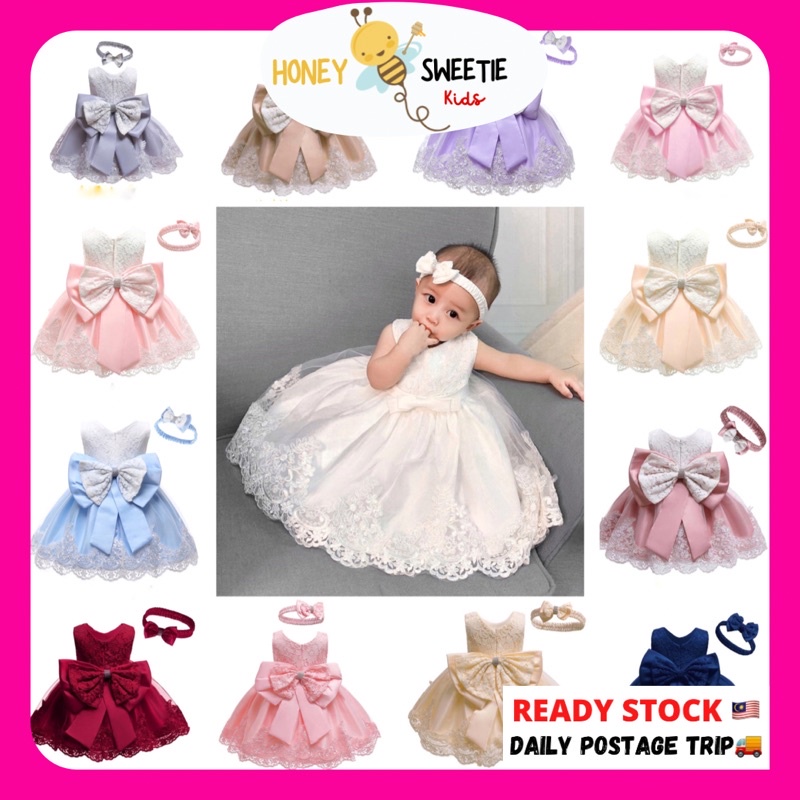 Baby Girl Dress Princess Gown Girls Clothing Fashion Kids Baju Raya ...