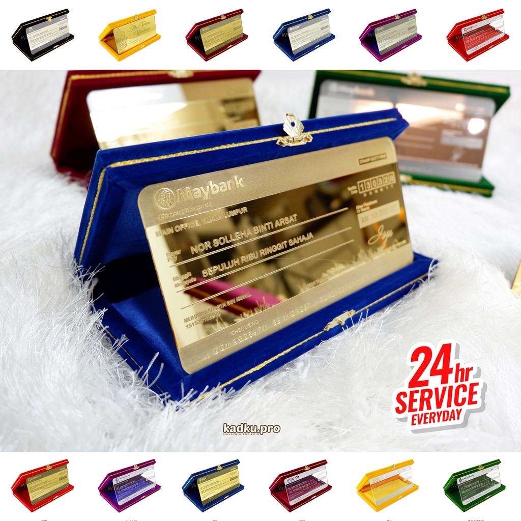 Cek Hantaran + Box Baldu / Cek + Tapak | Replika Cek | Cheque Hantaran ...