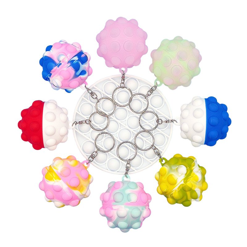 Fun Anti-Stress Push Bubble 3D Ball Pop It Fidget Toys pop it keychain ...