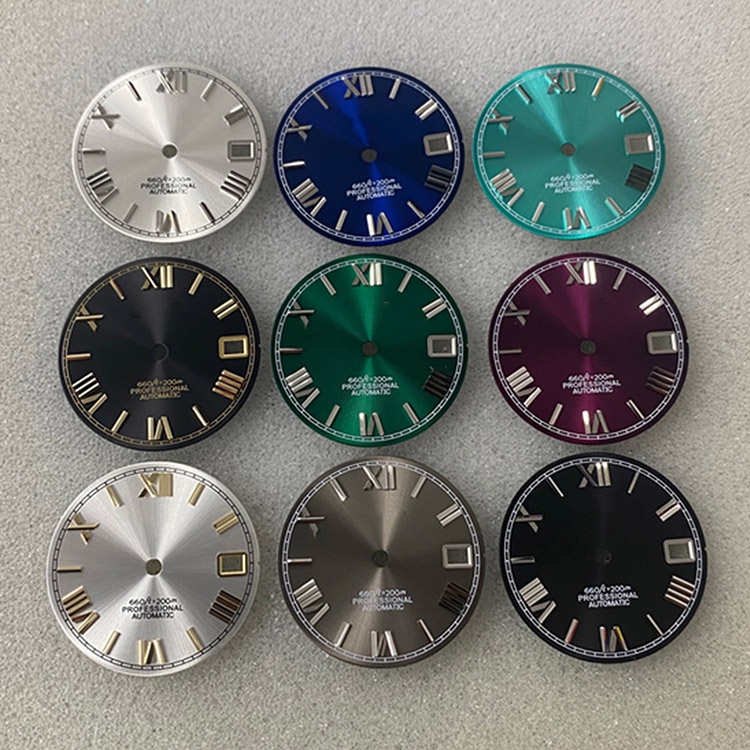 28.5MM Sunray Watch Dial No Luminous Nail Modified Dial for NH35/NH36 ...
