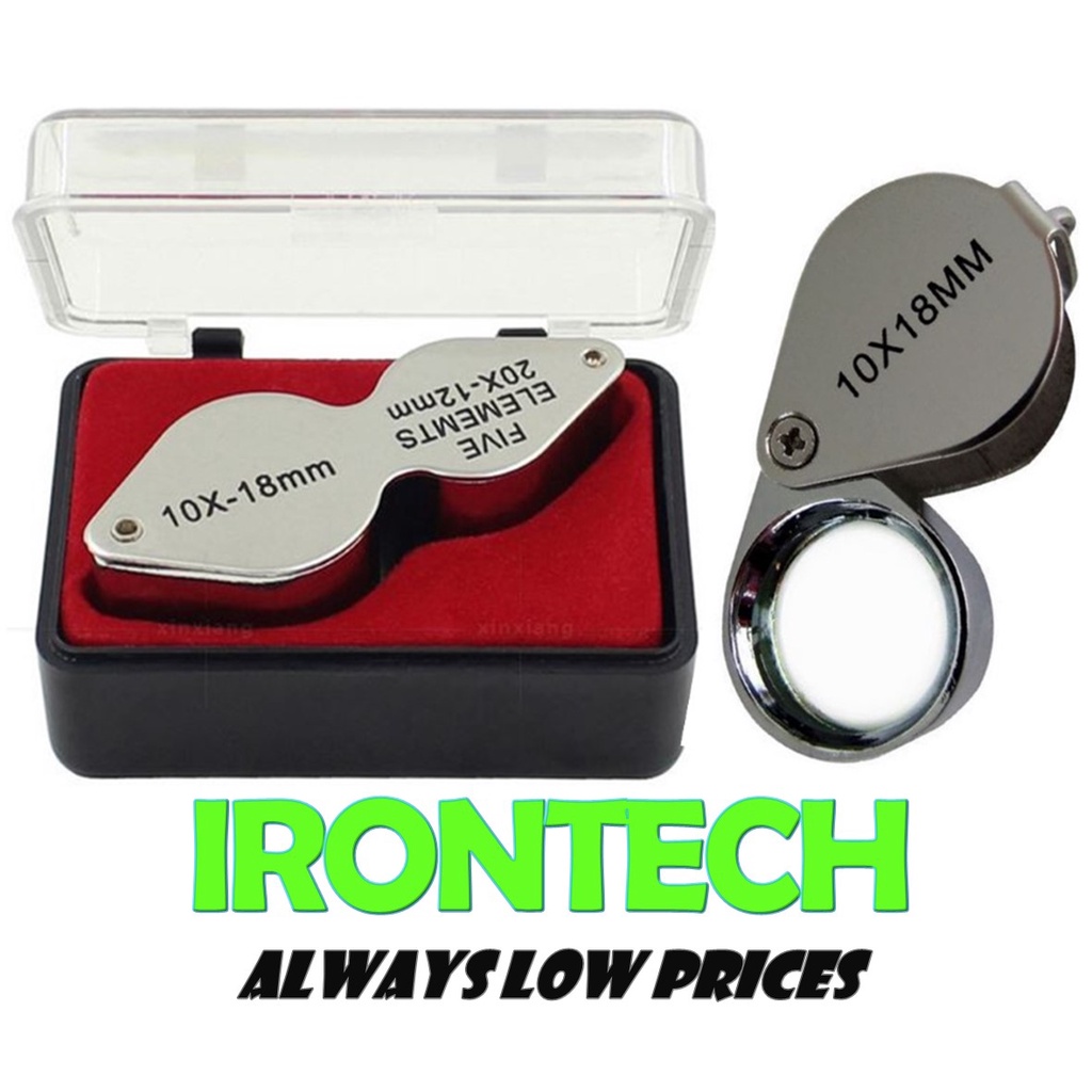 10x-18mm & 20x-12mm Dual Jewelers Glass Eye Loupe Magnifying Gem ...