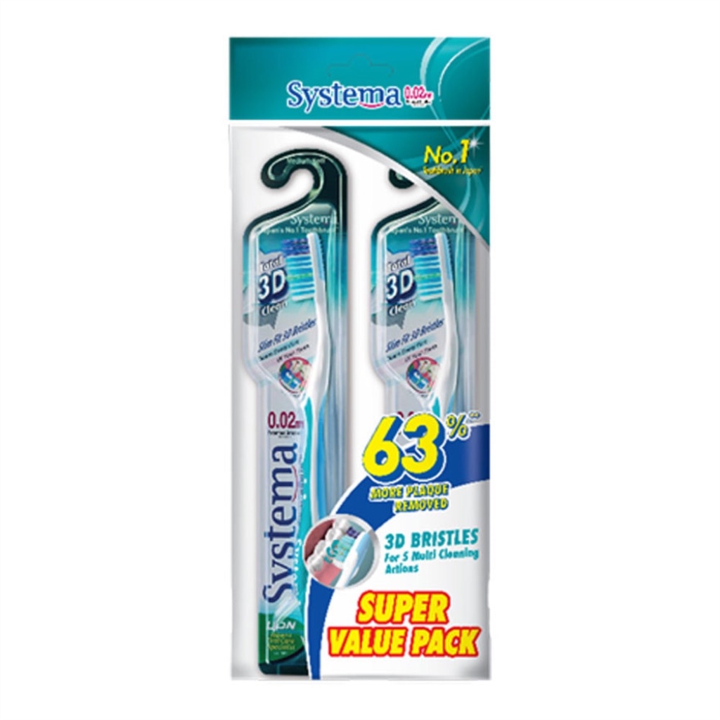 Systema Super Value Pack 3D Clean Toothbrush (2's) | Shopee Malaysia
