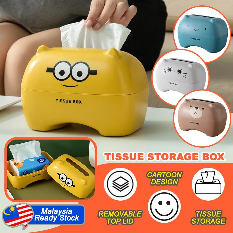 Tollo_regina Cute Cartoon Plastic Storage Tissue Box / Kotak Tisu ...