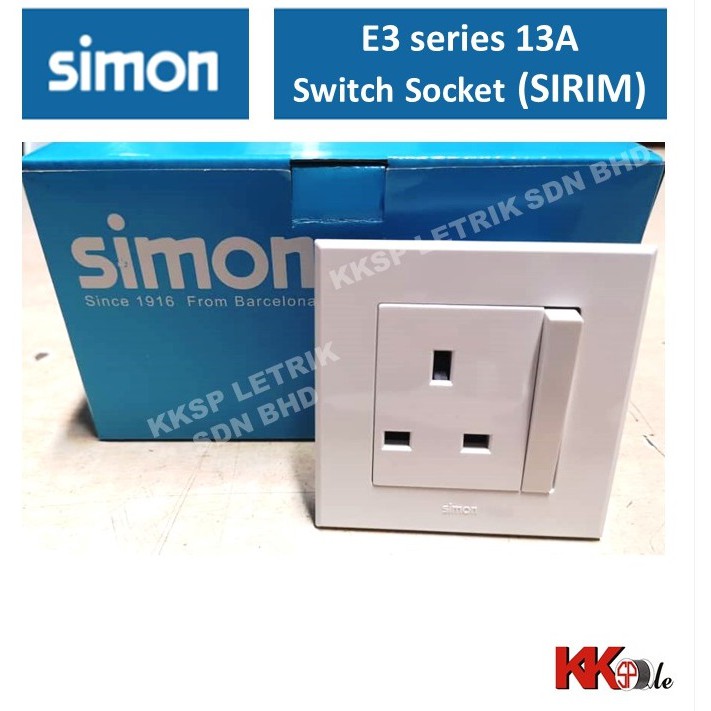 Simon E3 Series 13A switch socket (SIRIM) - White | Shopee Malaysia