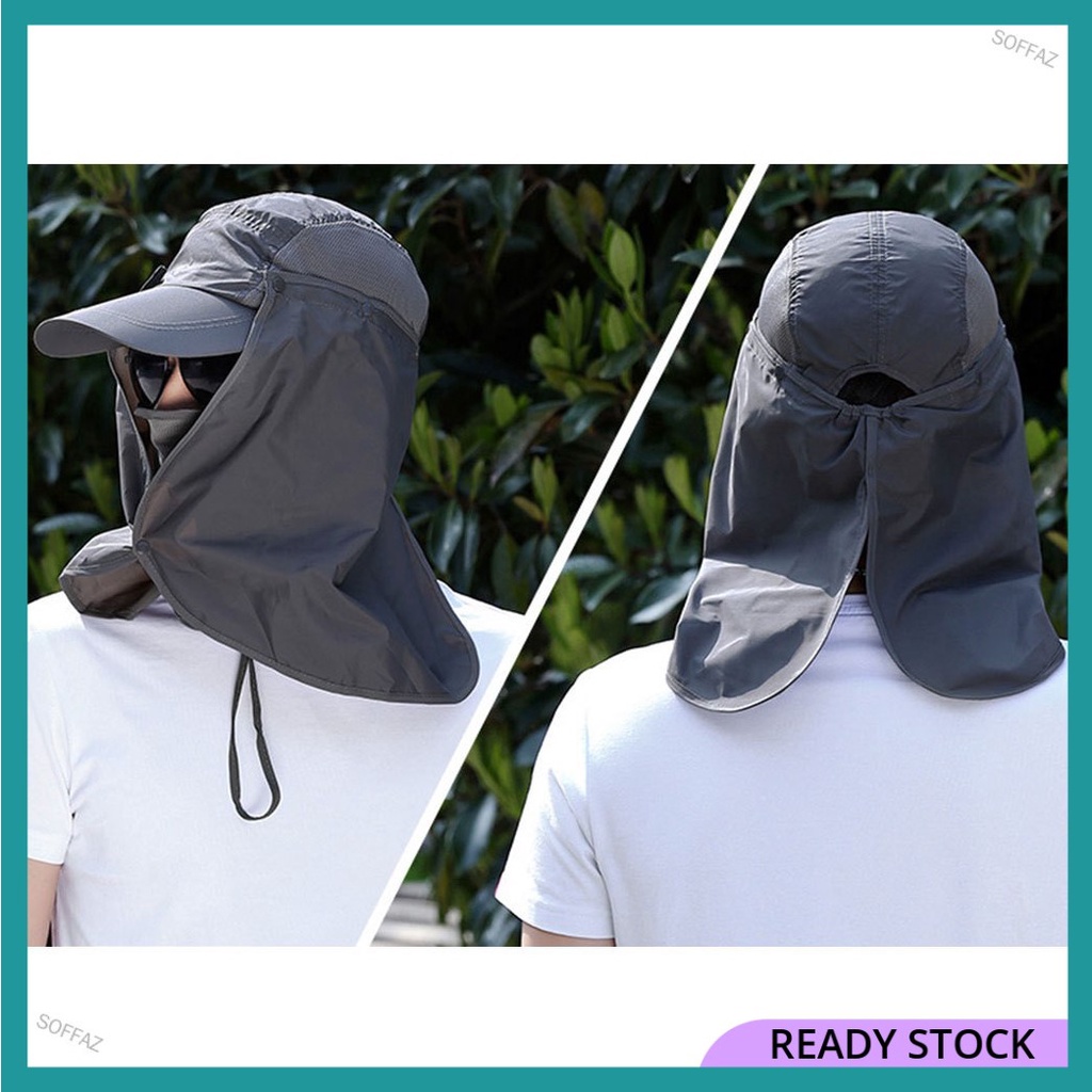 Topi Penutup Kepala Penuh Pelindung Panas Matahari Pemancing Pekebun ...