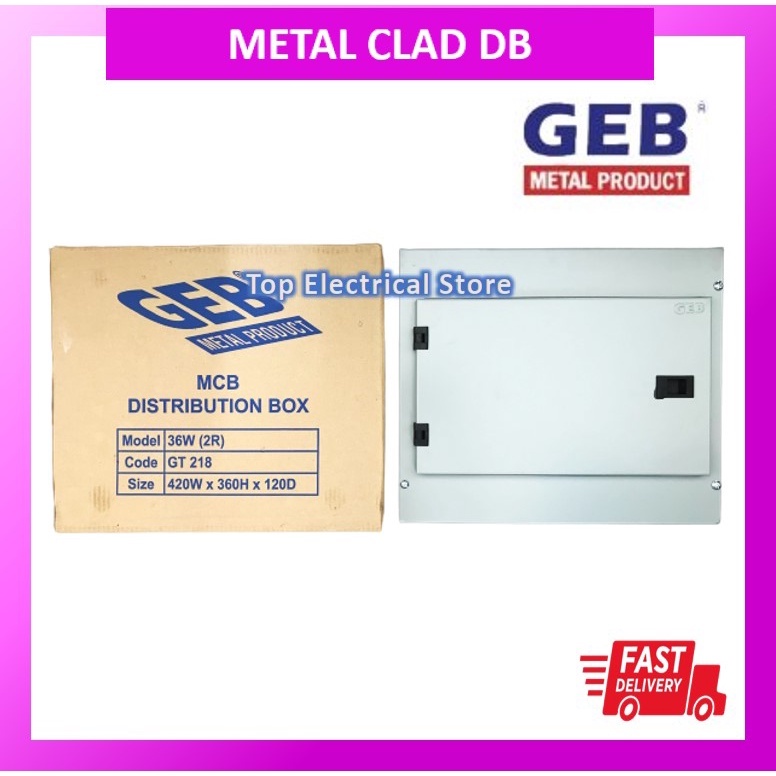 GEB EPS METAL CLAD DB 2 ROW 18 WAY DISTRIBUTION BOX ELECTRICAL BOX ...