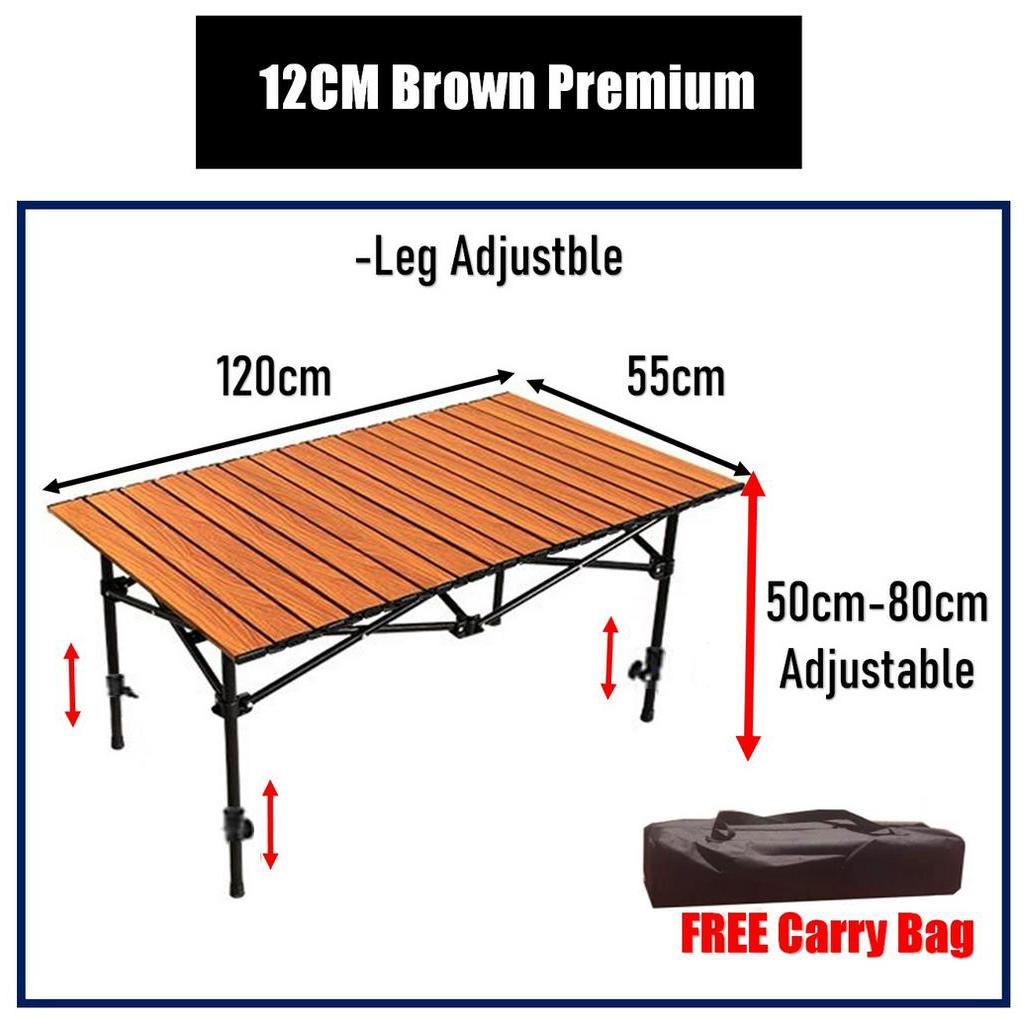120cm/ 95cm/55cm CP038 Portable Camping Table Folding Aluminum Roll Up ...