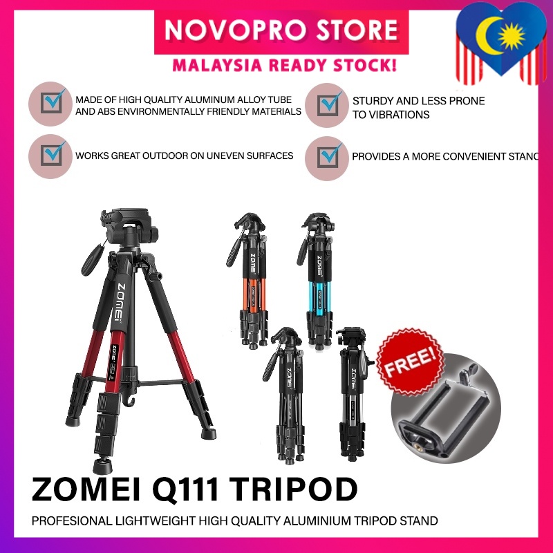Zomei Q111 Profesional Lightweight High Quality Aluminium Tripod Stand for DSLR, Mirrorless ...