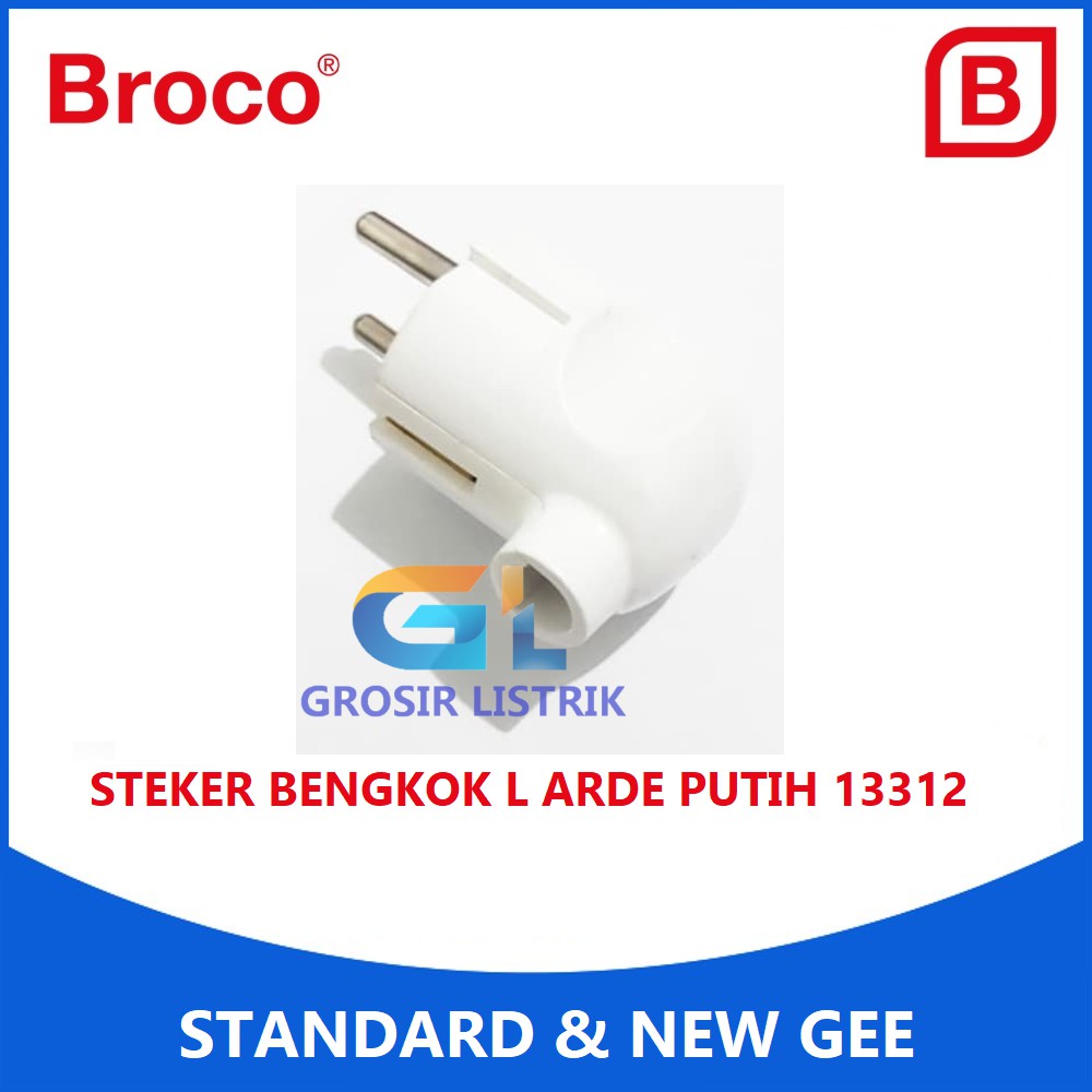 PUTIH Broco Bent Plug L Ground New Gee White 13312 Plug 2P White ...