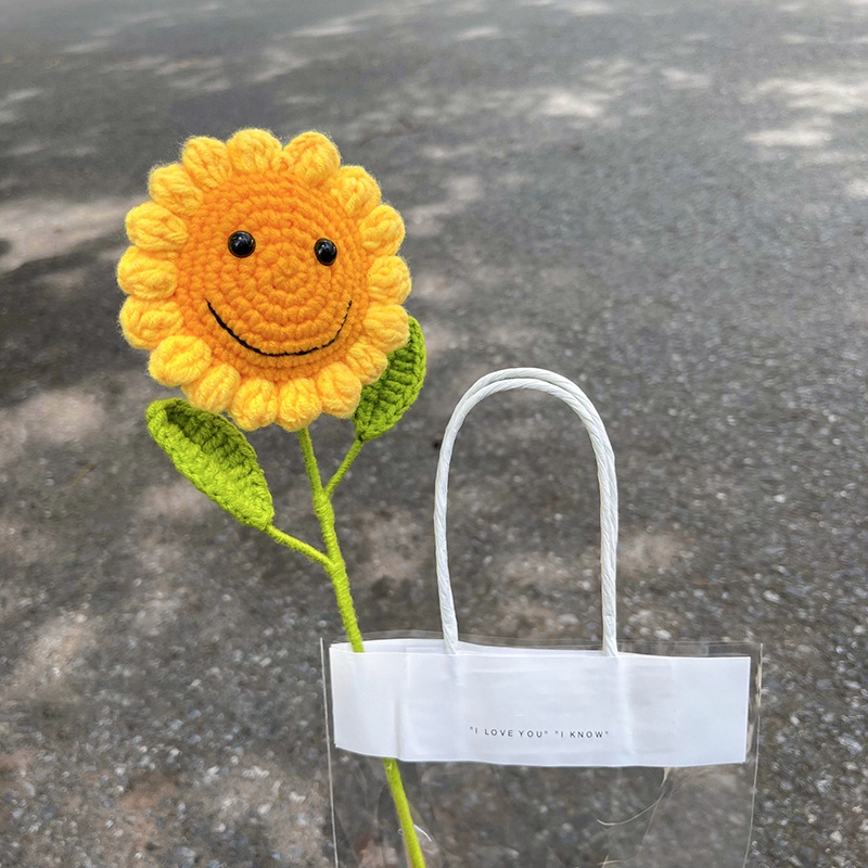 Sunflower Handmade Crochet Flowers Creative Ins Hand-woven Artificial ...