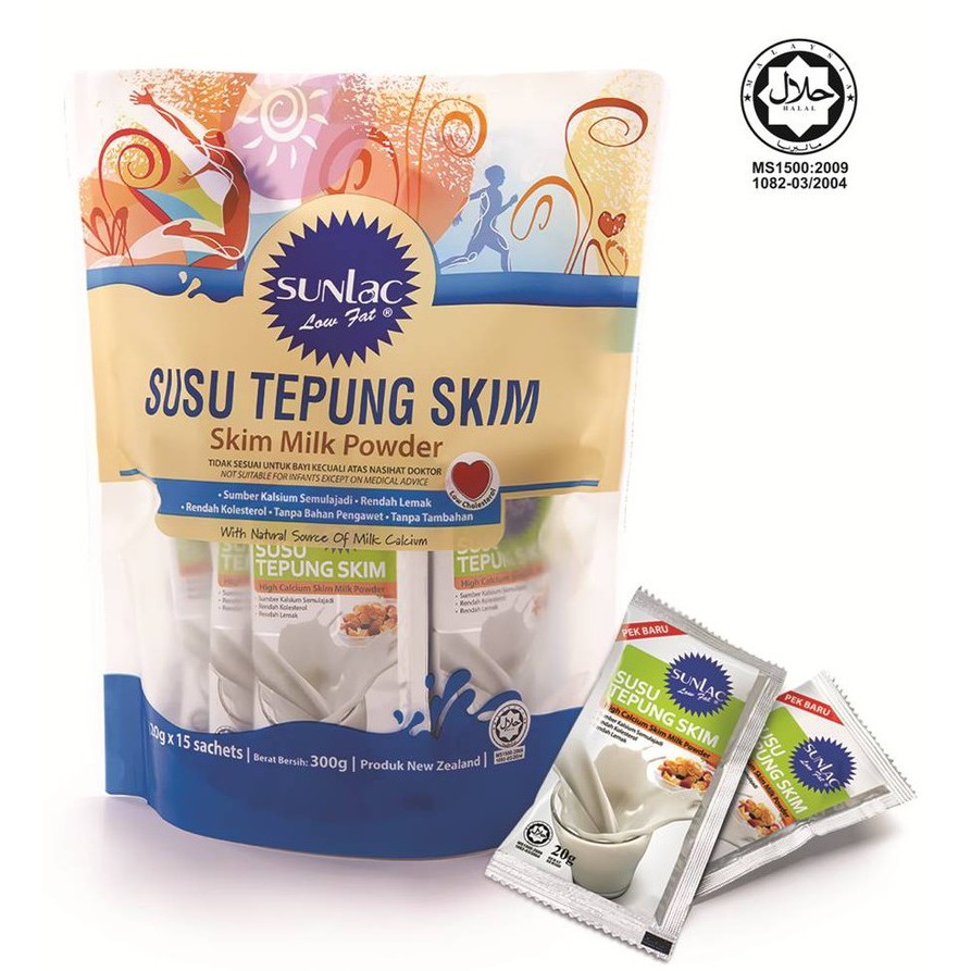 Sunlac Low Fat Skim Milk Powder ( 20g x 15 Sachets) | Shopee Malaysia