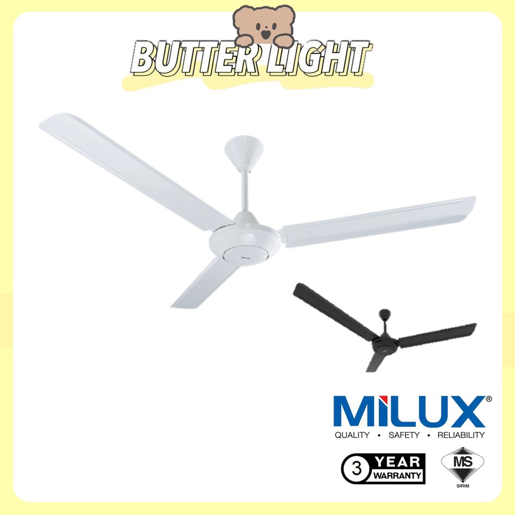 MILUX 60" Ceiling Fan with Regulator 5 Speed - White / Black (Warranty ...