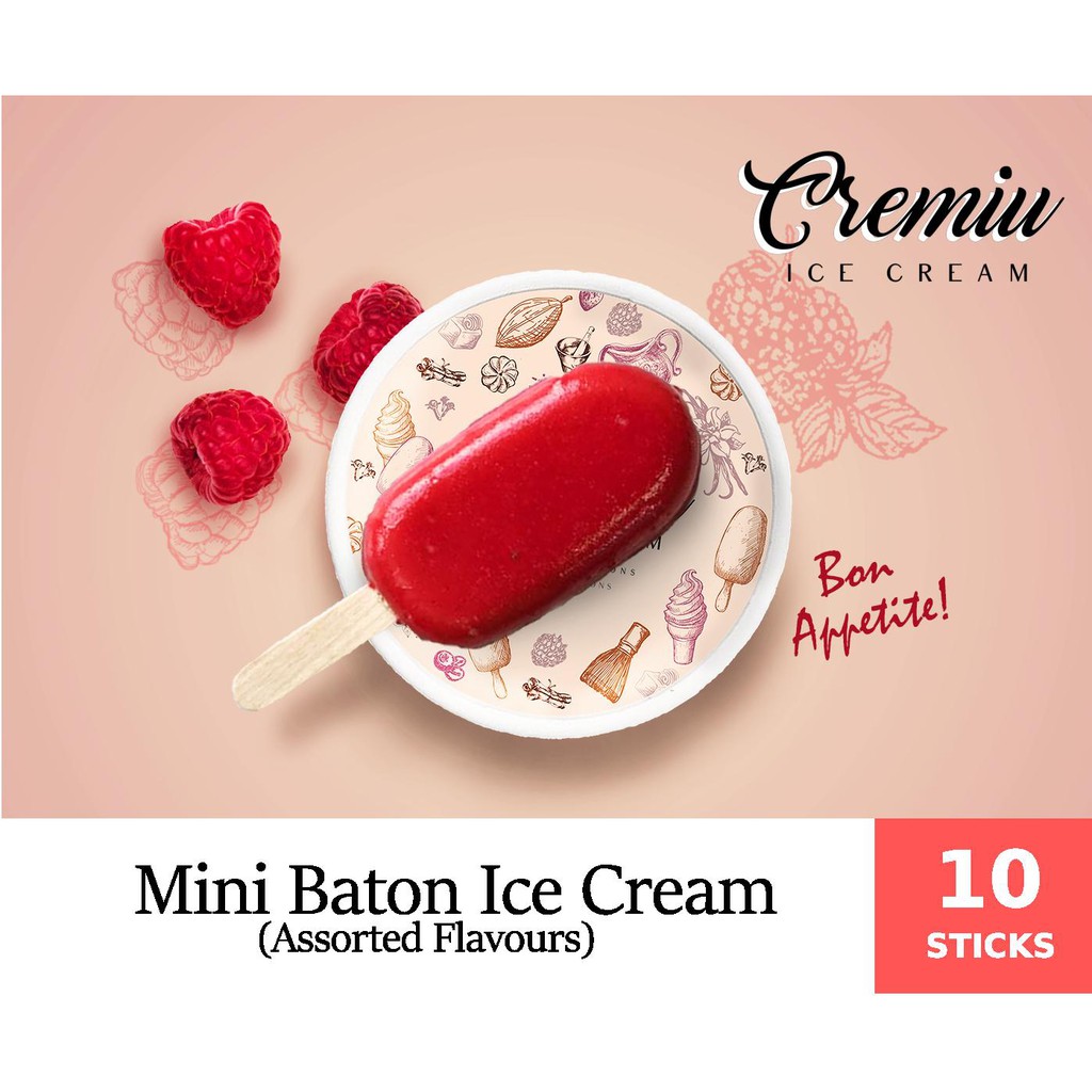 CREMIU Mini Baton Ice Cream - Personal Box (10pcs/45ml) / Aiskrim ...