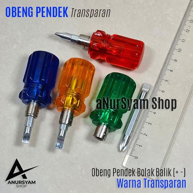 Short Reversible Screwdriver Plus Minus Transparent Transparent Midget ...