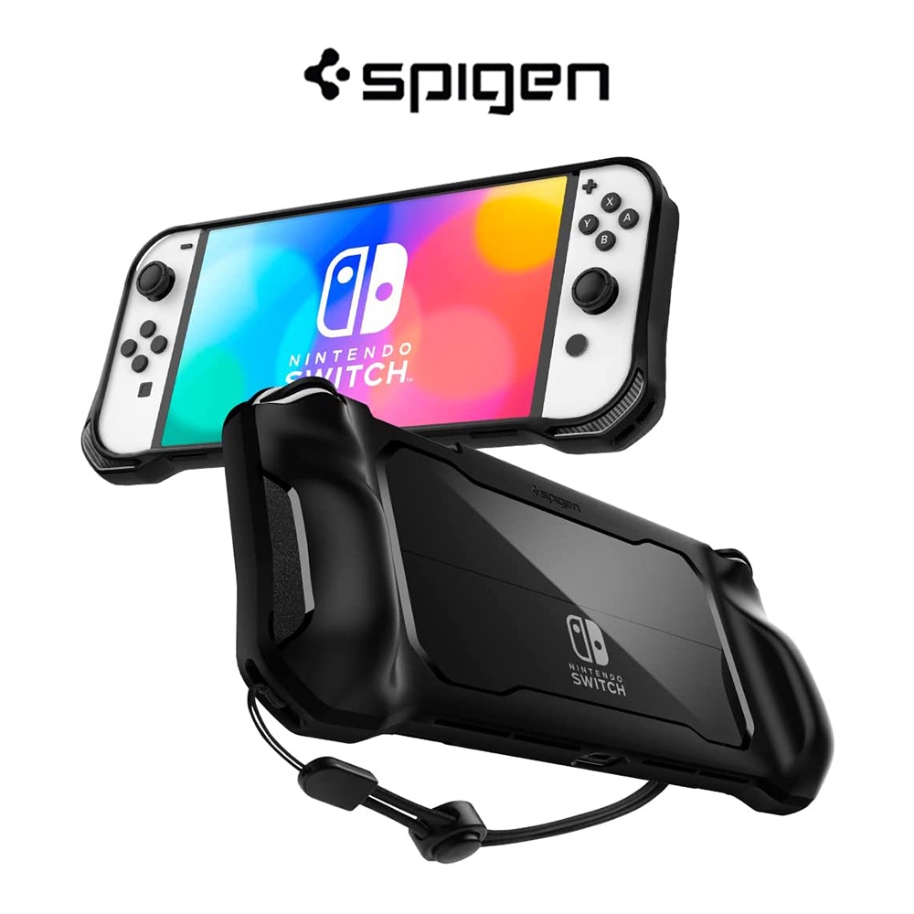 Spigen Nintendo Switch OLED Case Rugged Armor with Adjustable Strap ...
