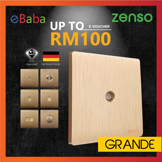 Zenso Grande Switches & Sockets - Gold Color #telephone #data #cat5e # ...