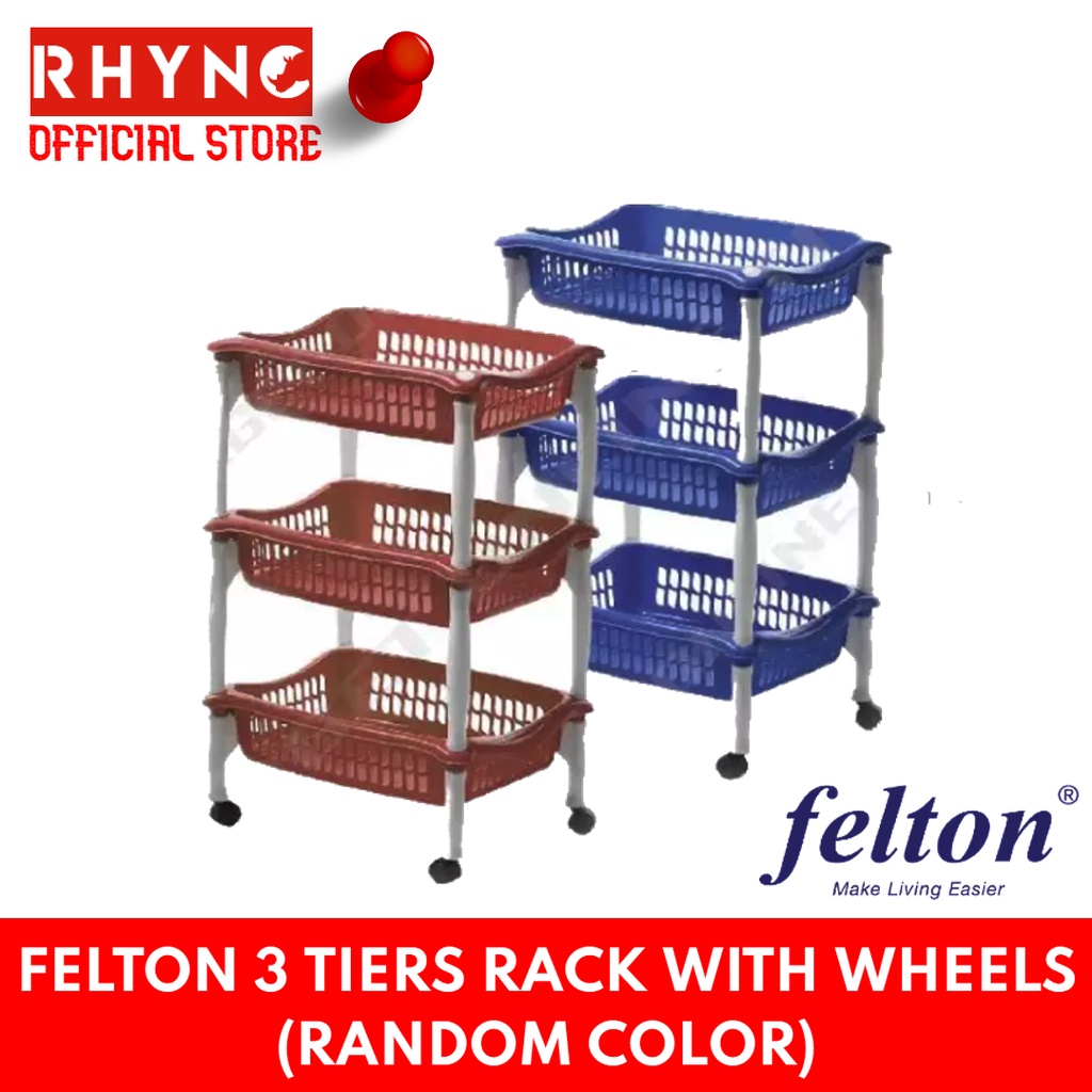 FELTON 3 Tiers/ 4 Tiers Multipurpose Rack with Wheels - [RANDOM COLOR ...