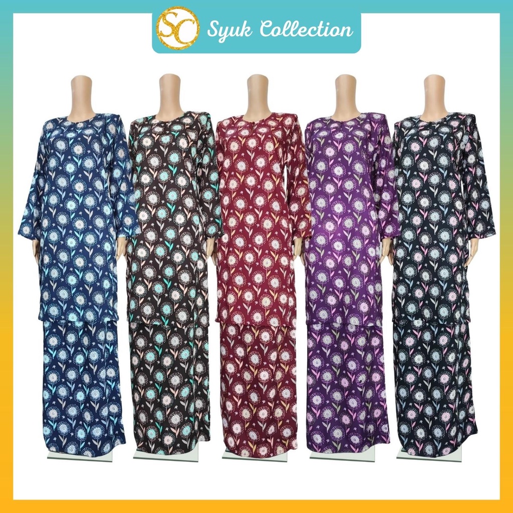 Baju Kurung Pesak Johor Pesak Biasa (BKP49) Material Swiss Cotton Licin ...