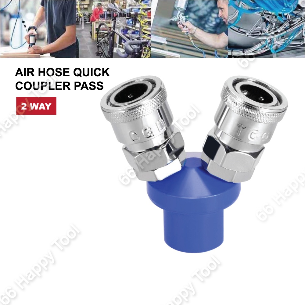 Multipurpose Air Hose Quick Coupler Pass 2 / 3 Way Pneumatic Tool ...