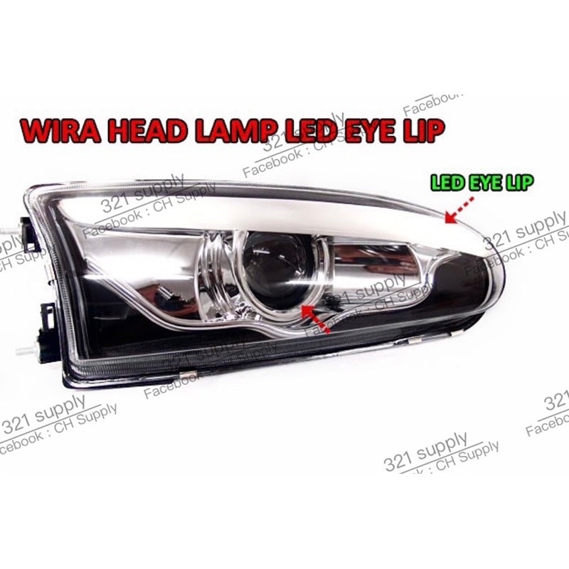 WIRA PROJECTOR HEAD LAMP NHP (Kening ada lampu LED 👍) 2pc // Fit SATRIA ...