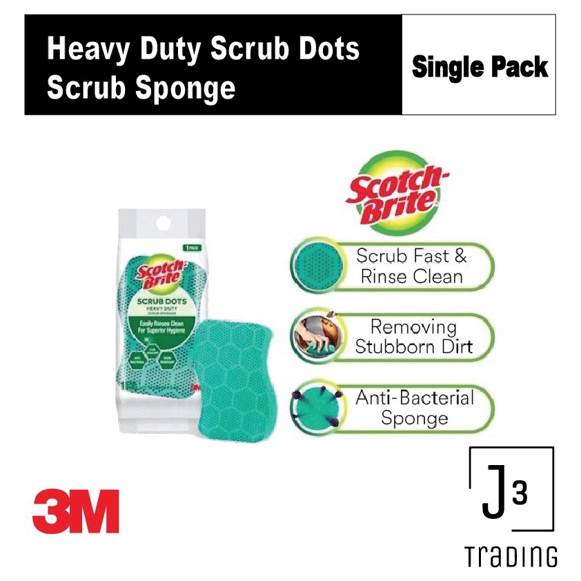 3M Scotch Brite Heavy Duty Scouring Scrub Sponge / Scrub Dots Non ...
