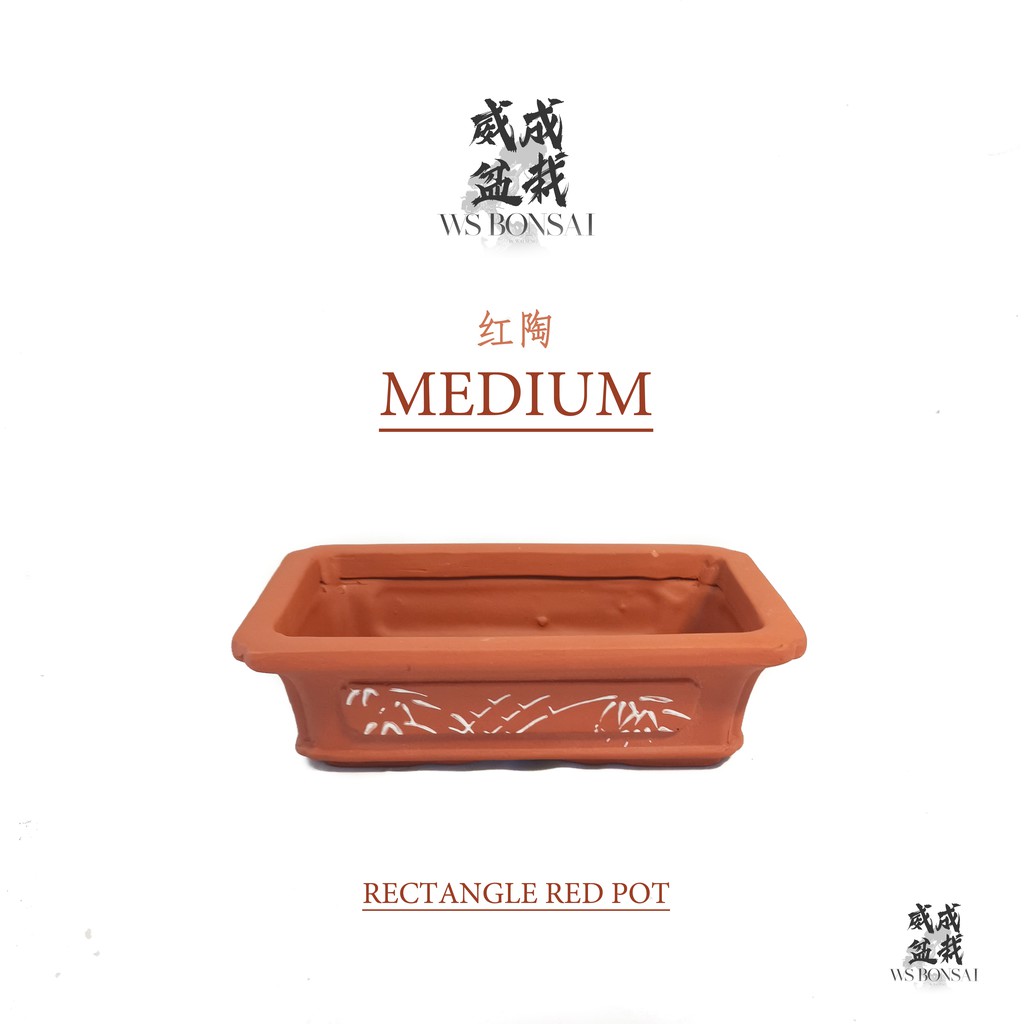 Red Pot Rectangle Unglazed Old Bonsai Pot Pasu Bonsai Lama 红陶 老盆 ...