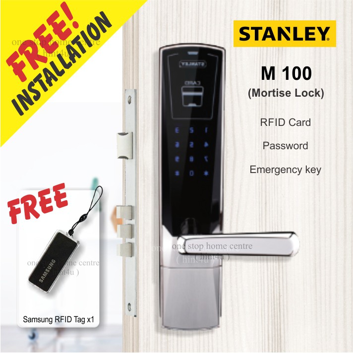 STANLEY M 100 Digital Door lock Card, Password n Key ( Free Samsung Tag ...
