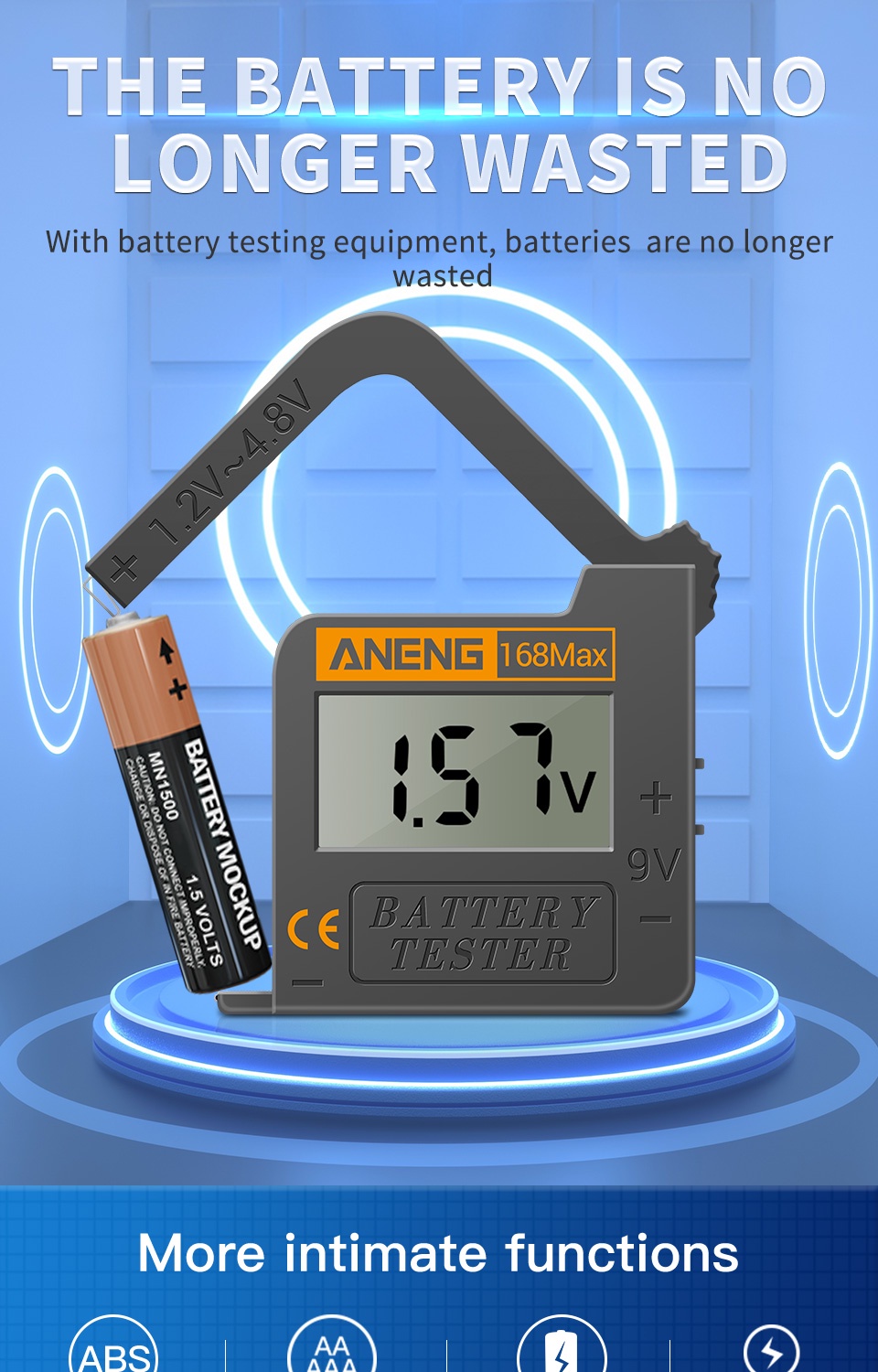 ANENG 168Max Digital Lithium Battery Capacity Tester Universal test ...