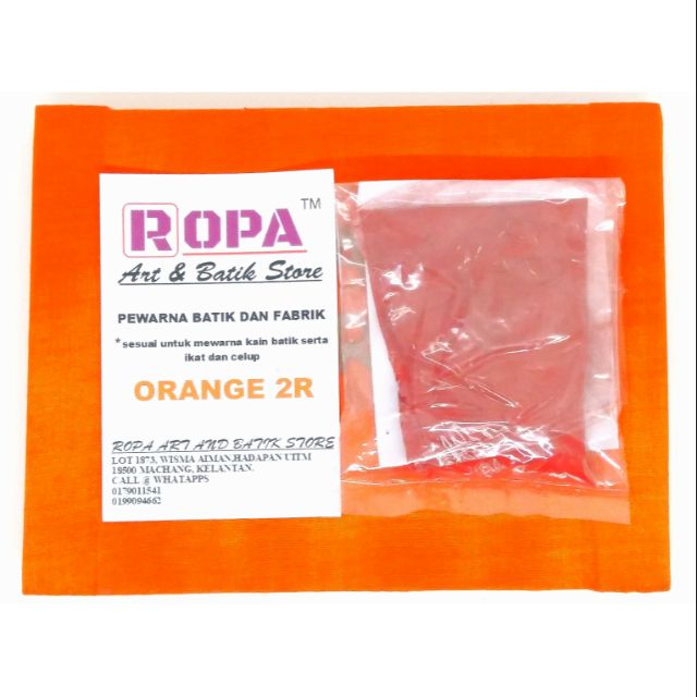 Serbuk Pewarna Batik Fabrik Dan Ikat Celup Warna Orange 2R | Shopee ...