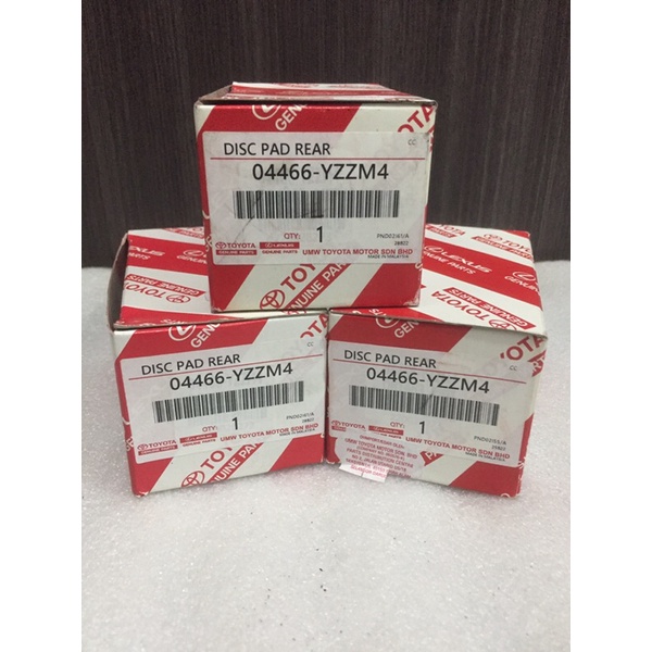 Toyota Genuine Rear Brake Pads (04466-YZZM4) | Shopee Malaysia