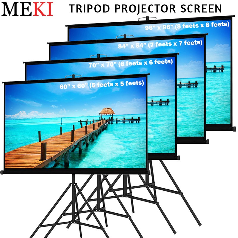 Meki 4 Sizes 60" / 70" / 84" / 96" Solid Series Tripod Projector Screen ...