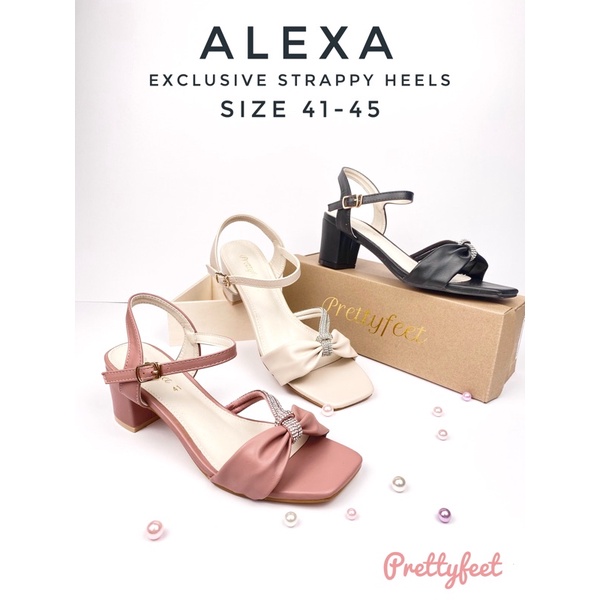 Premium Prettyfeet ALEXA Plus Size Strappy Heels Women Shoes - Kasut ...
