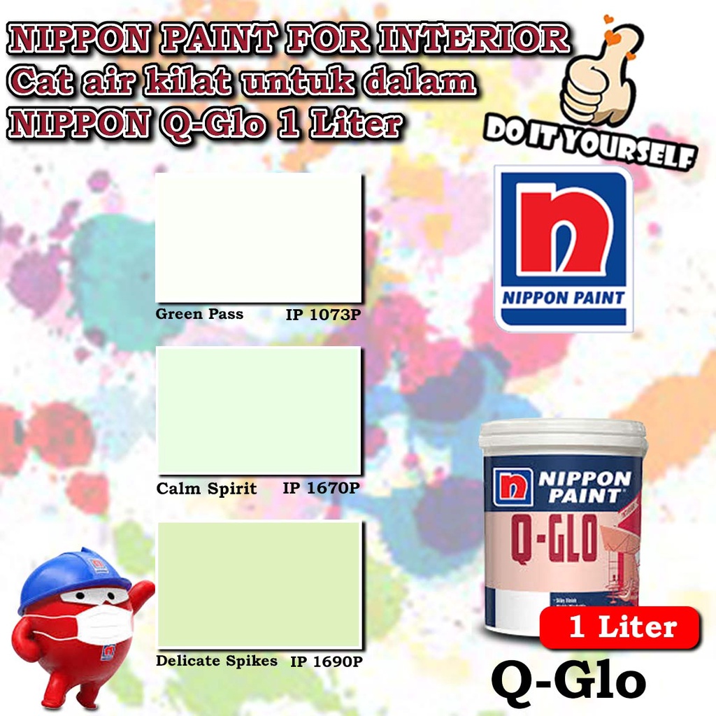 Nippon paint Q Glo Interior 1 Liter Green Pass 1073P / Calm Spirit ...