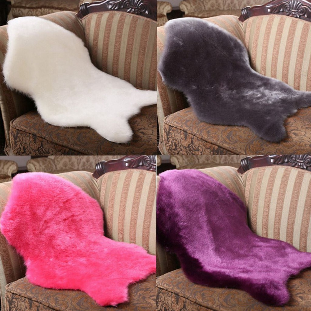 Carpet Fur Mat Fish Cozy Soft Anti-Slip Faux Sheepskin Smooth Hairy Fur ...