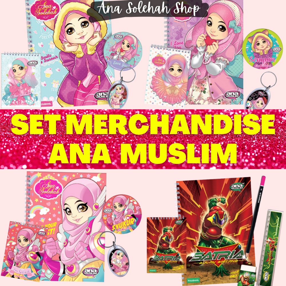 KOLEKSI PEK JIMAT SET MERCHANDISE ANA MUSLIM SET 4 DALAM 1 (NOTEBOOK ...