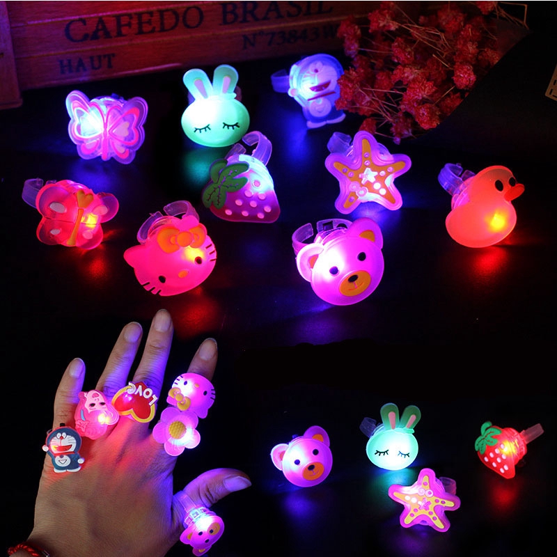 1Pcs Luminous Rings Kids Toys Flash Gifts LED Cartoon Lights Glow Toys ...
