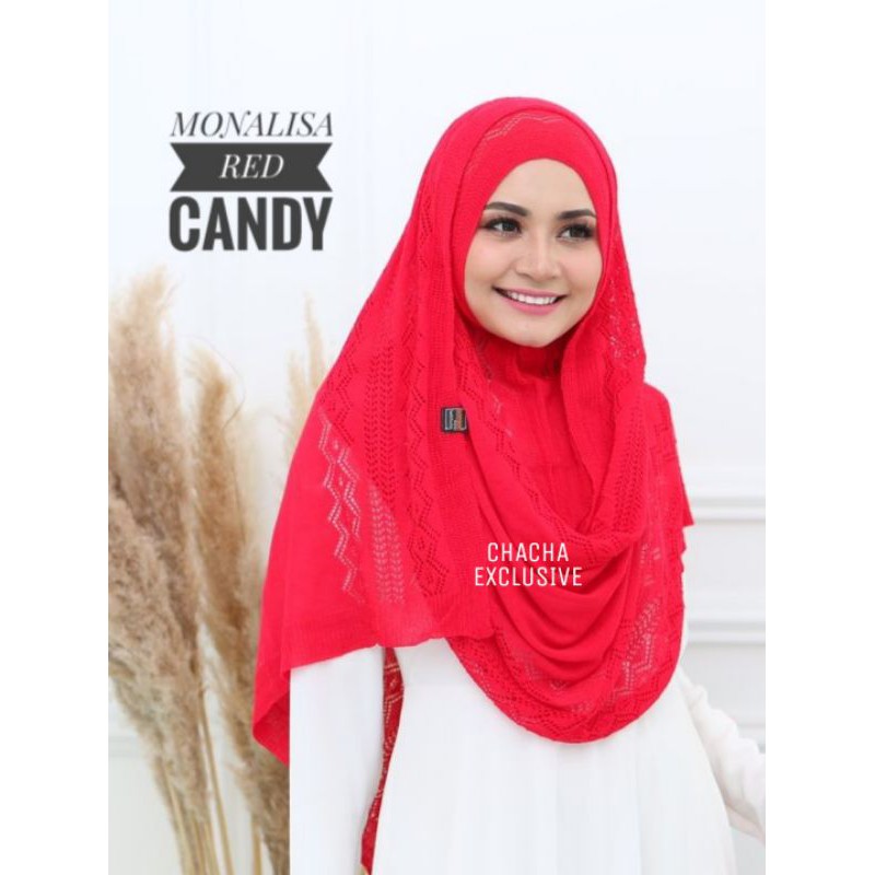 INSTANT SHAWL KNITTED FOR TRAVELLER IRONLESS MONALISA RED CANDY ...
